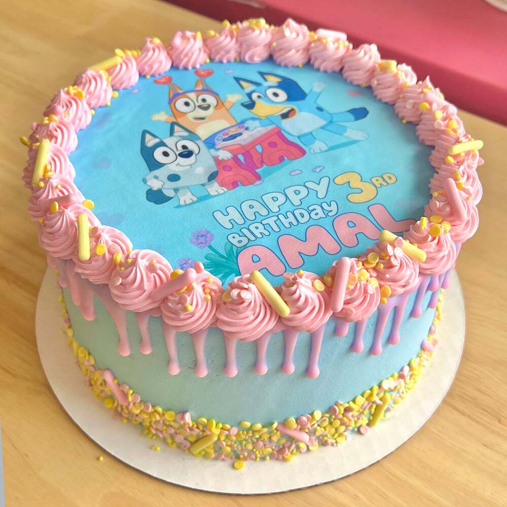 6" Bluey Cake (strawberry shortcake) | Sweet Avenue Bake Shop